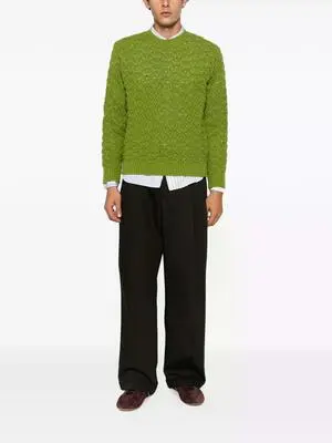 Valentino Garavani V-detail Cable-knit Sweater