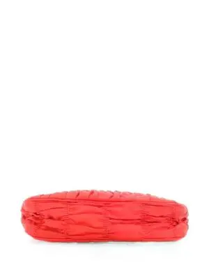 Prada Tessuto Gaufre With Saffiano Mini Hobo Bag - Red