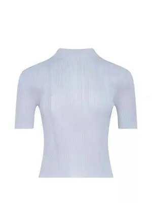 CFCL Ribbed-knit Short-sleeve Top - Purple
