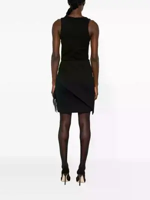 Gucci 2010s Feather-trim Wrap Mini Skirt