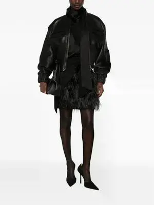 Gucci 2010s Feather-trim Wrap Mini Skirt
