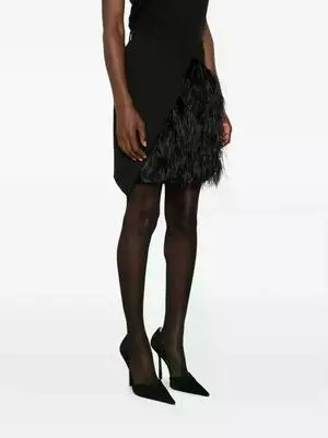 Gucci 2010s Feather-trim Wrap Mini Skirt