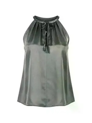 Marella Pleated Satin-finish Top