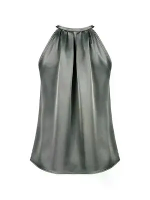 Marella Pleated Satin-finish Top