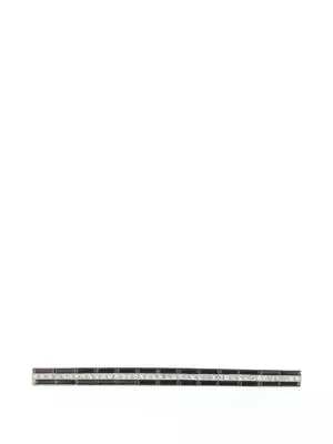 LB EXCLUSIVE Diamond And Onyx Bar Brooch - Silver