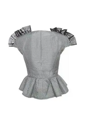 Elisabetta Franchi Check-pattern Peplum Top