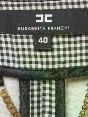Elisabetta Franchi Check-pattern Peplum Top