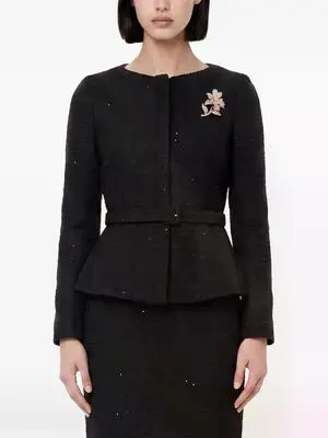 Roland Mouret Sequin-embellished Belted Jacket