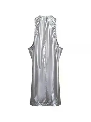 Comme Des Garçons Metallic Sleeveless Mini Dress - Silver