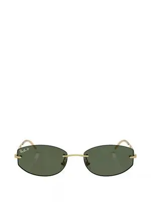 Ray-ban Rimless Irregular-frame Sunglasses - Gold