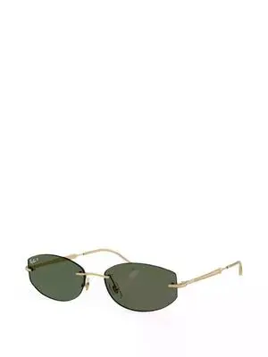 Ray-ban Rimless Irregular-frame Sunglasses - Gold