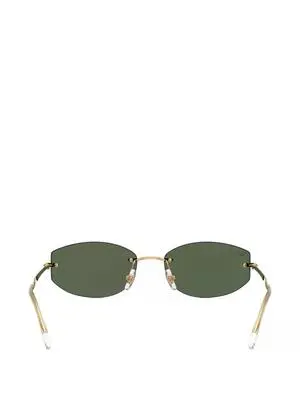 Ray-ban Rimless Irregular-frame Sunglasses - Gold