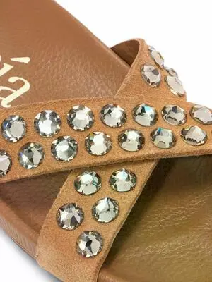 PEDRO GARCIA Analis Crystal-embellished Crossover-strap Flat Sandals