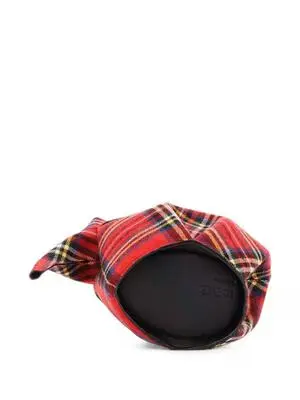 Loewe Elephant Tartan Wool And Leather Mini Crossbody Bag - Red