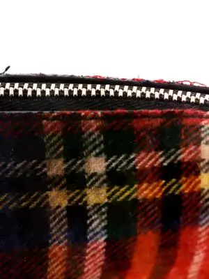 Loewe Elephant Tartan Wool And Leather Mini Crossbody Bag