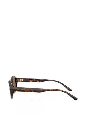 JIMMY CHOO Tortoiseshell-effect Geometric-frame Sunglasses