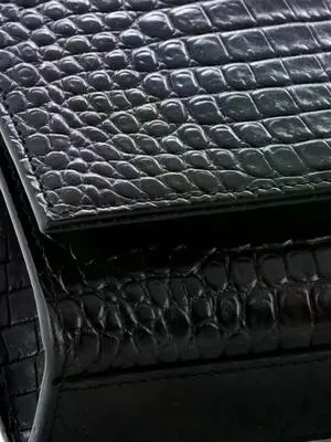 Saint Laurent Classic Monogram Tassel Crocodile Embossed Leather Medium Crossbody Bag