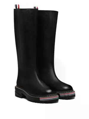 Thom Browne Stripe-detailed Leather Boots