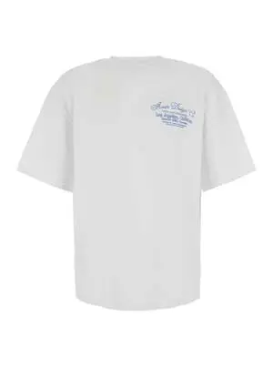 Amiri White Crew Neck T-shirt With Front And Back Print In Cotton For - Multicolor