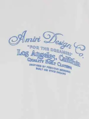 Amiri White Crew Neck T-shirt With Front And Back Print In Cotton For - Multicolor