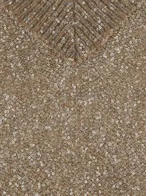 Brunello Cucinelli Beige V-neck Sweater With Knit Design In Blend Wool For