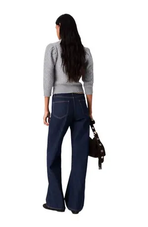 Maje Removable Poplin Collar Sweater