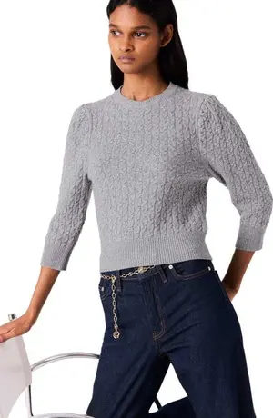 Maje Removable Poplin Collar Sweater