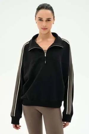 Splits59 Goldie French Terry Oversized Half Zip - Black/lentil