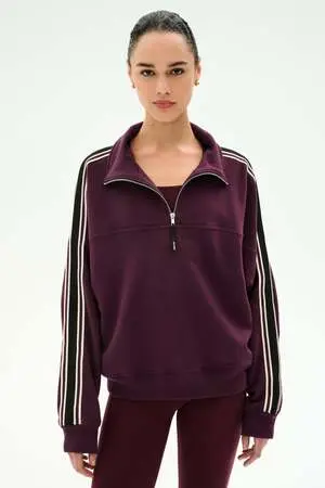 Splits59 Goldie French Terry Oversized Half Zip Dark Cherry/black