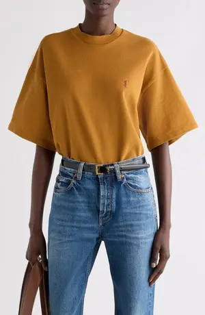 Saint Laurent Logo Piqué T-shirt