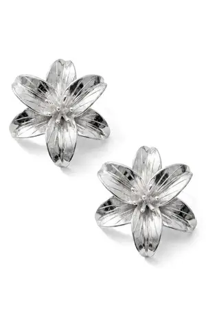 IMBER Lily Statement Earrings Silver