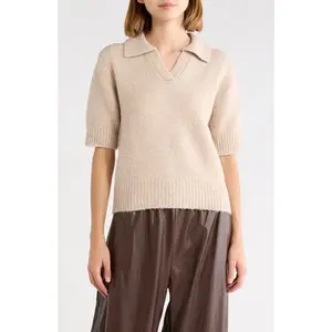 WAYF Shiloh Polo Sweater - Dove