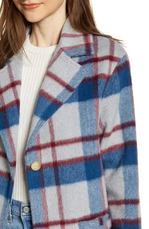 LEVI'S Wool Top Coat With Faux Shearling Collar