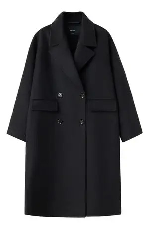 Mango Picarol Wool Blend Coat - Black