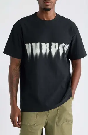 PURPLE BRAND Textured Jersey Ss Tee - Black