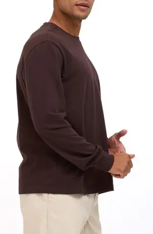 THREADS 4 THOUGHT Bowery Organic Cotton Long Sleeve T-shirt - Cocoa