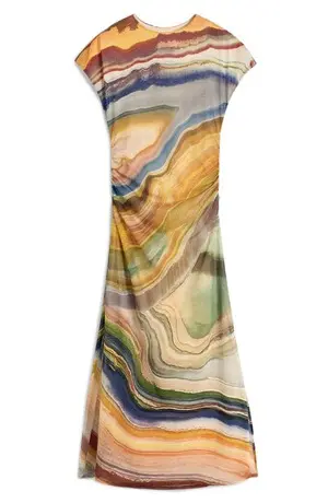 Desigual Ruched Cap Sleeve Dress