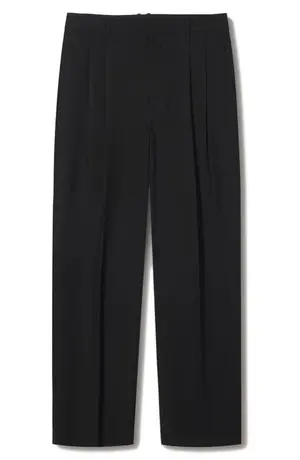 DUNST Double Pleated Wide Leg Slacks - Black