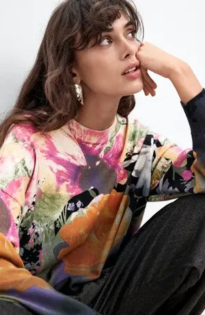 Desigual Thin Gauge Cotton & Cashmere Pullover