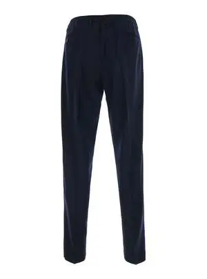 Dolce & Gabbana Blue Pants With Belt Loops And Back Pockets In Flannel For