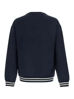 Dolce & Gabbana Blue Crewneck Sweatshirt With Logo Embroidery On The Front In Cotton For - Multicolor