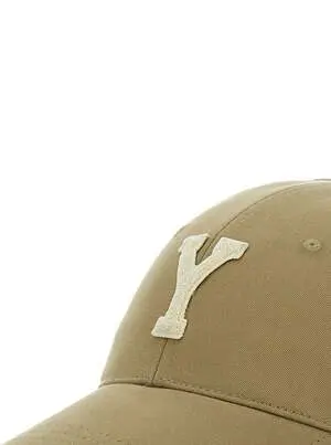 Saint Laurent Beige 'logo' Baseball Cap With Logo Embroidery On The Front For
