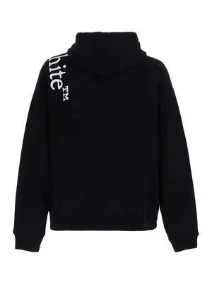 Off-White Sweatshirt Vertical Bookish With Black Cotton Logo