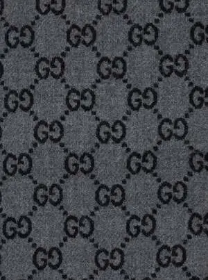 Gucci Scarf 'gg' With Fringed Edge In Gray Wool