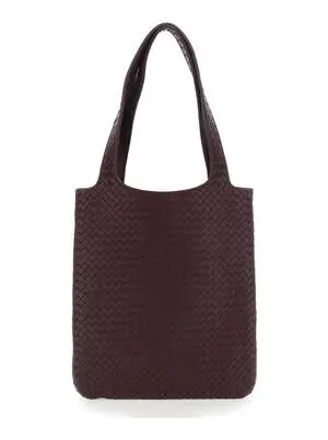 Bottega Veneta Veneto' Bordeaux Shoulder Bag With Two Top Handles And Intrecciato Motif In Leather For - Multicolor