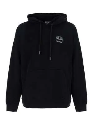 Off-White Hoodie With Logo And Long Sleeves In Black Cotton - Multicolor