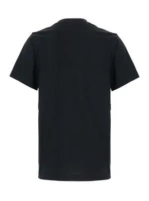 Moncler T-shirt With Logo On The Front And Logo Patch On The Sleeve In Cotton For - Black