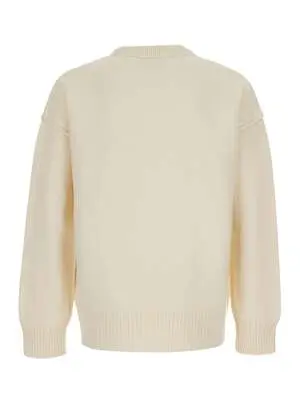 AMI Paris Crewneck Sweater With Adc Embroidery On The Front In Wool For