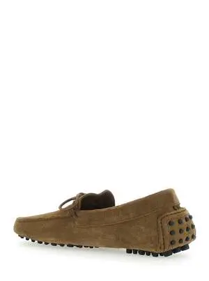 TOM FORD Driver' Brown Loafers With Rounded Toe And Bow Detail In Suede For - Multicolor