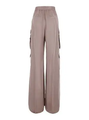 Rick Owens Belas Pink Cargo Pants With Elasticated Waistband And Drawstring And Cargo Pockets In Blend Viscose For - Multicolor